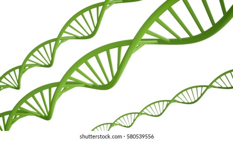 3d Rendering Green Green Dna Structure Stock Illustration 580539556