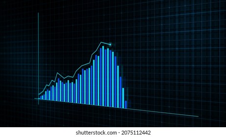 3d Rendering Growing Line Graph Digital Stock Illustration 2075112442 ...