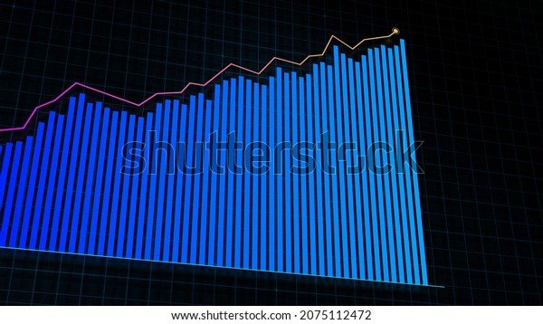 3d Rendering Growing Line Graph Digital Stock Illustration 2075112472 ...