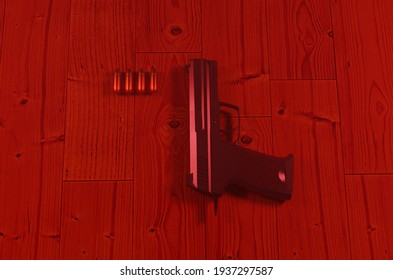 3d Rendering Gun Bullets Red Light Stock Illustration 1937297587 ...
