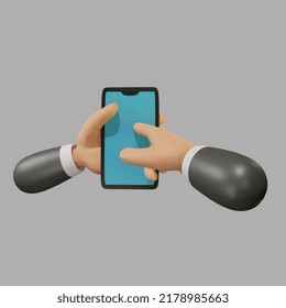 3d Rendering Hand Holding Pointing Phone Stock Illustration 2178985663 ...