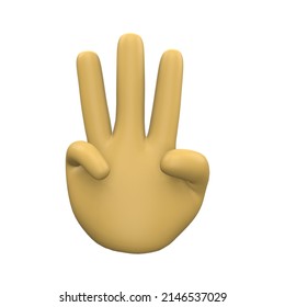 3d Rendering Hands Three Finger Icon Stock Illustration 2146537029 ...