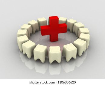 3d Rendering Healthy Tooth Plus Sign Stock Illustration 1106886620 ...
