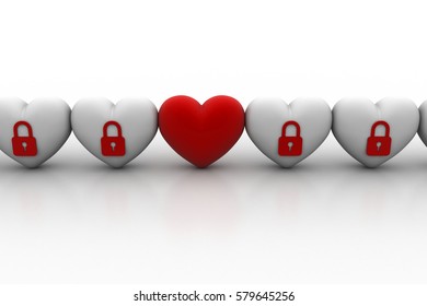 3d Rendering Heart Security Sign Stock Illustration 579645256 ...