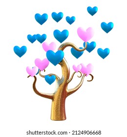 3d Rendering Heart Tree Isolated On Stock Illustration 2124906668 ...
