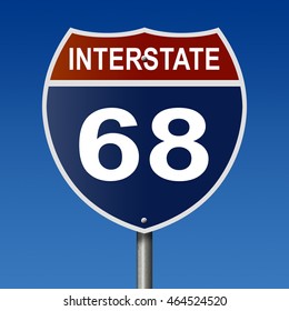 3d Rendering Highway Sign Interstate Route Stock Illustration 464524409 ...