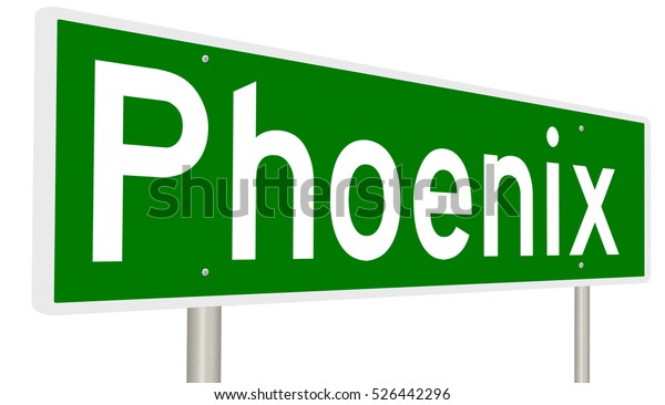 3d Rendering Highway Sign Phoenix Arizona Stock Illustration 526442296 ...