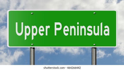 3d Rendering Highway Sign Upper Peninsula 스톡 일러스트 464266442 | Shutterstock