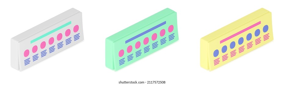 3d Rendering Horizontal Blocks Paper Action Stock Illustration ...