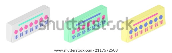 3d Rendering Horizontal Blocks Paper Action Stock Illustration ...
