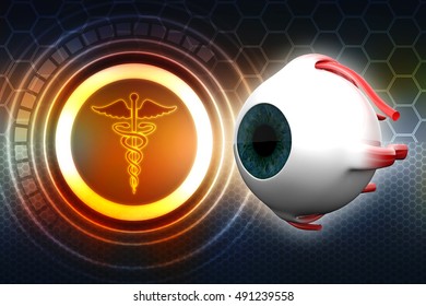3d Rendering Human Eye Dissection Anatomy Stock Illustration 491239558