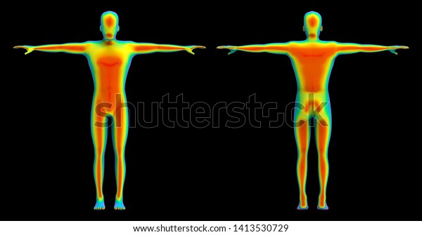 3d Rendering Human Front Back Body Stock Illustration 1413530729