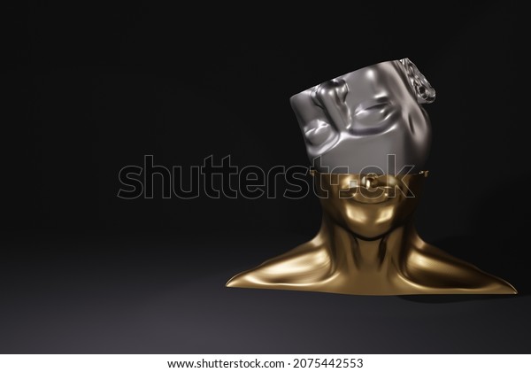3d Rendering Human Head Cut Half Stock Illustration 2075442553 ...