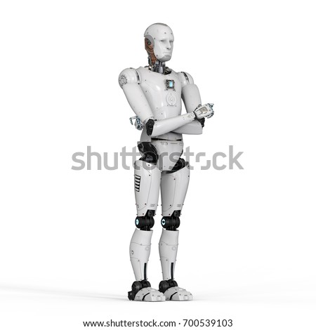 3 D Rendering Humanoid Robot Full Body 스톡 일러스트 700539103 - Shutterstock