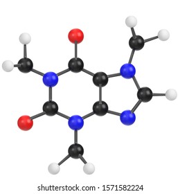 3d Rendering Illustration Caffeine Molecule Stock Illustration ...