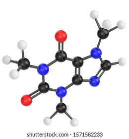 3d Rendering Illustration Caffeine Molecule Stock Illustration ...