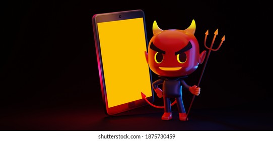 3d Rendering Illustration Concept Devil Character: ilustrações stock ...