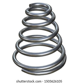 3d Rendering Illustration Conical Compression Spring Stock Illustration ...