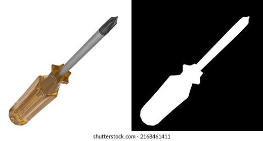 3d Rendering Illustration Cross Section Screwdriver Stock Illustration ...
