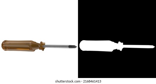 3d Rendering Illustration Cross Section Screwdriver Stock Illustration ...