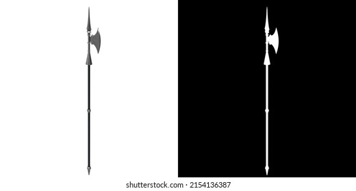 3d Rendering Illustration Medieval Halberd Stock Illustration ...