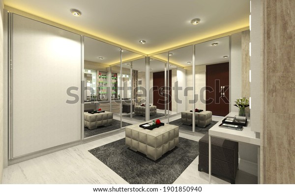 3d Rendering 3d Illustration Modern Wardrobe Stock Illustration ...