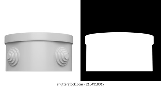3d Rendering Illustration Round Junction Box Stock Illustration ...