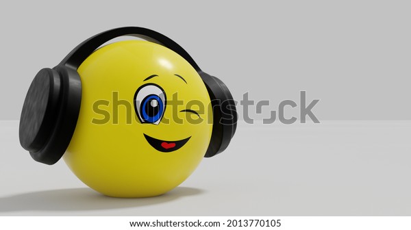 3d Rendering Illustration Sphere Smiley Face Stock Illustration ...