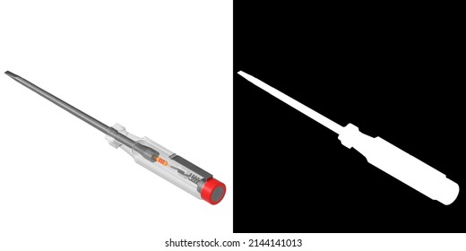 3d Rendering Illustration Test Light Screwdriver Stock Illustration ...