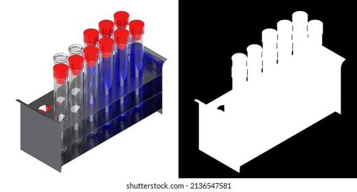 3d Rendering Illustration Test Tubes Rack Stock Illustration 2136547581 ...