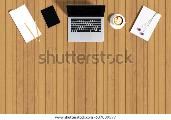 3d Rendering Illustration Top View Work Stock Illustration 637039597 ...