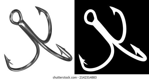 3d Rendering Illustration Treble Hook Stock Illustration 2142314883 ...