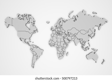 3d Rendering Illustration World Map Stock Illustration 500797213 ...