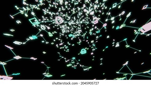 3d Rendering Image Information Network Virtual Stock Illustration ...