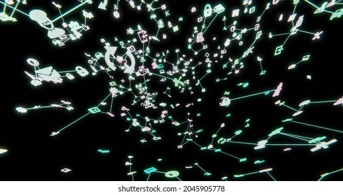 3d Rendering Image Information Network Virtual Stock Illustration ...
