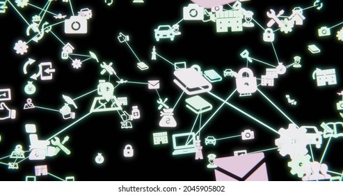 3d Rendering Image Information Network Virtual Stock Illustration ...