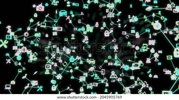3d Rendering Image Information Network Virtual Stock Illustration ...