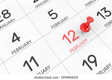 3d Rendering Important Days Concept February Stock Illustration ...
