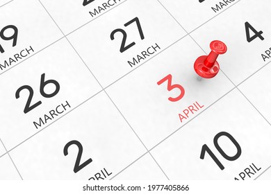 3d Rendering Important Days Concept April Stock Illustration 1977405866 ...