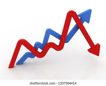 3d Rendering Inflation Deflation Graph Stock Illustration 1337504414 ...