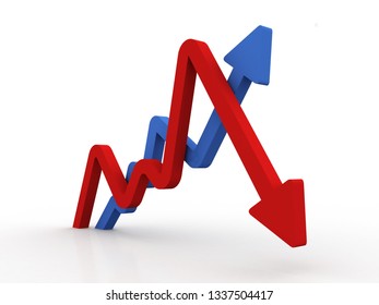 3d Illustration Inflation Deflation Graph Stock Illustration 1146964592