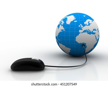 3d Rendering Internet Concept Earth Globe 스톡 일러스트 451207549 | Shutterstock