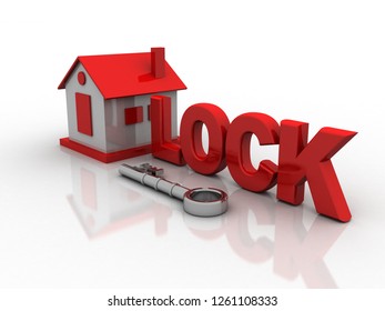 3d Rendering Key Lock House Stock Illustration 1261108333 | Shutterstock