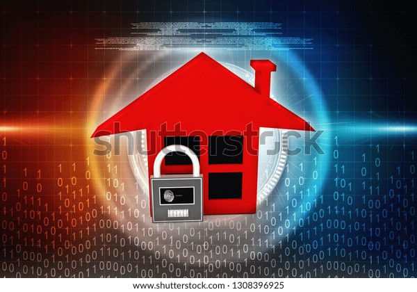 3d Rendering Key Lock House Stock Illustration 1308396925 | Shutterstock