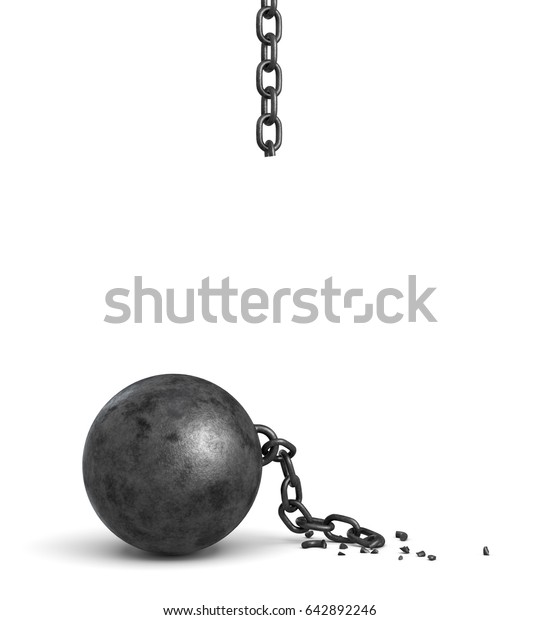 3d Rendering Large Black Iron Ball Stock Illustration 642892246