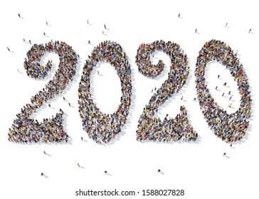 3d Rendering Large Crowd People Gathered Stock Illustration 1451773073