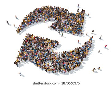 3d Rendering Large Crowd People Gathered Stock Illustration 1870660375 ...
