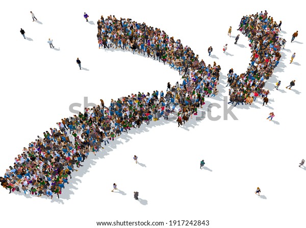 3d Rendering Large Group People Gathered Stock Illustration 1917242843 ...