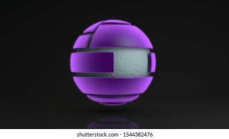 3d Rendering Large Purple Sphere Consisting Stock Illustration ...