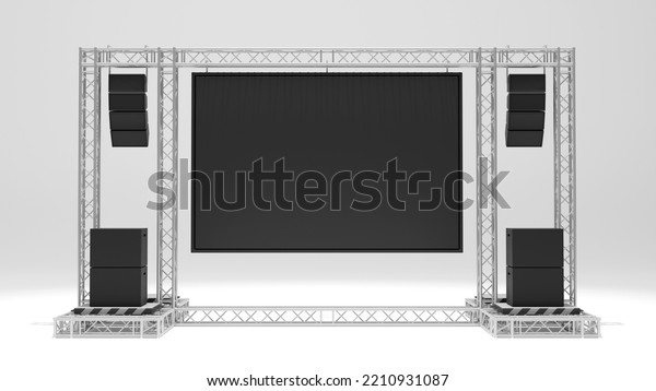 3d Rendering Led Screen Truss Construction Stock Illustration ...